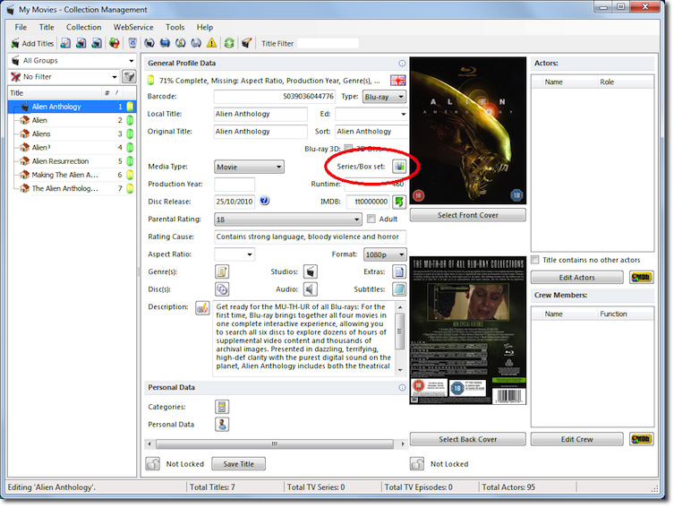 My Movies - Creating Box Sets