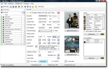 My Movies - Collection Management for Windows